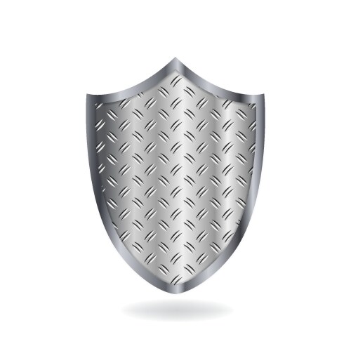 Metal shield icon silver knight ancient Royalty Free Vector