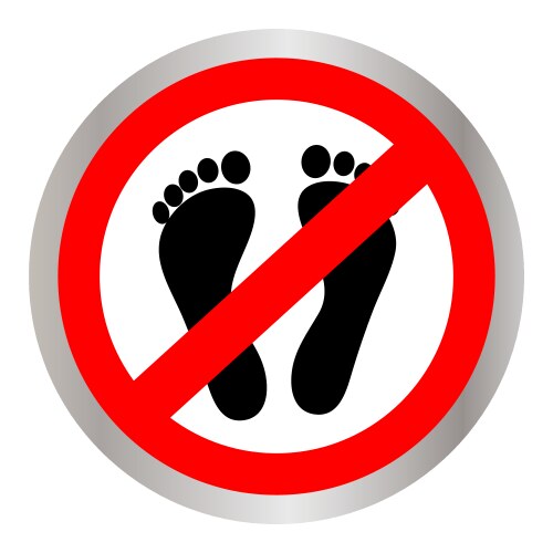 No step on the surface prohibition sign Royalty Free Vector