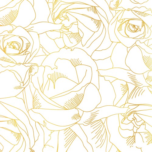Beautiful seamless pattern with outline roses Vector Image