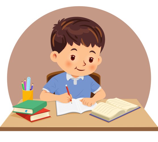 Cartoon Kid Writing Vector Images (over 24,000)