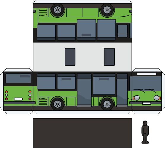 Paper model of a vintage prison bus Royalty Free Vector