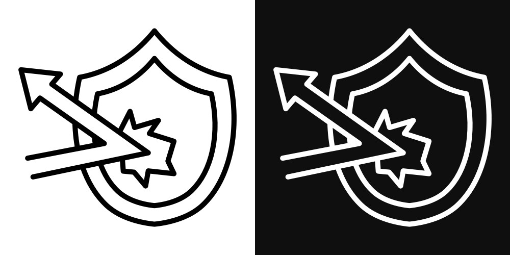 Protection from attack icon set shield safety Vector Image