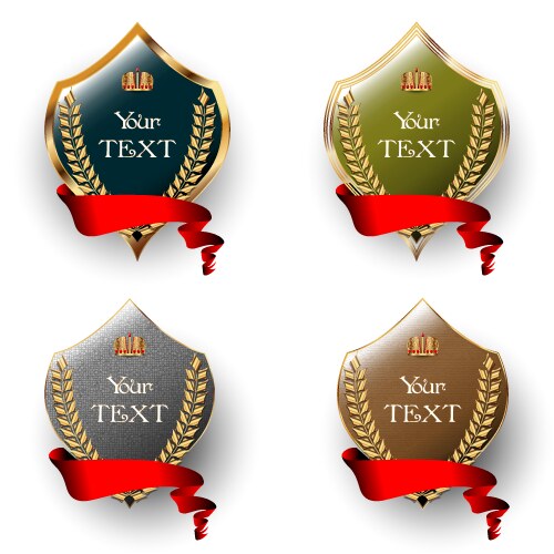 Three red ribbons with gold stripes Royalty Free Vector