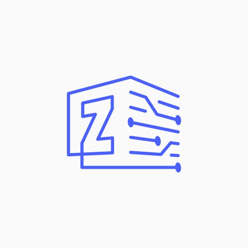 Z letter shield icon logo line outline Royalty Free Vector