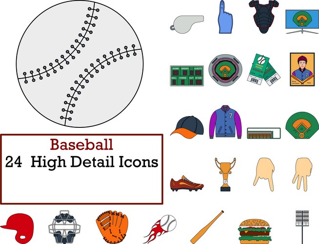 Icons baseball team Royalty Free Vector Image - VectorStock