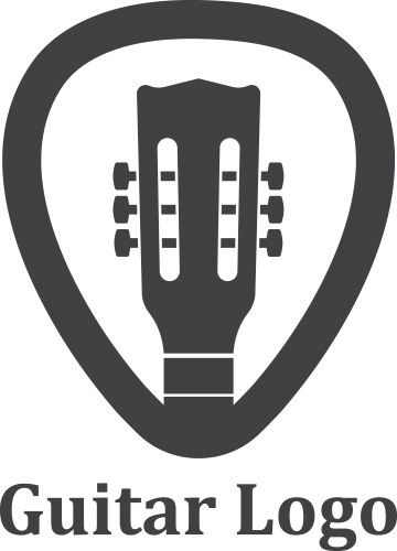 Note guitar icon logo Royalty Free Vector Image