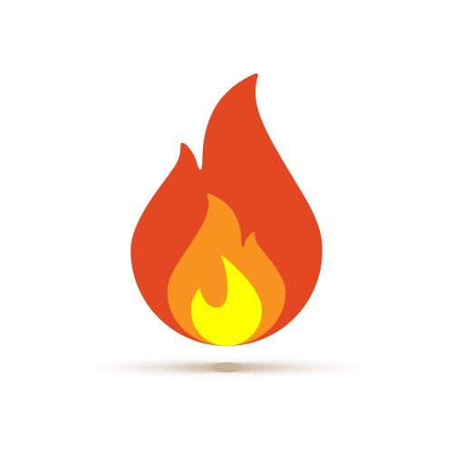 Simple flame icon in flat style Royalty Free Vector Image