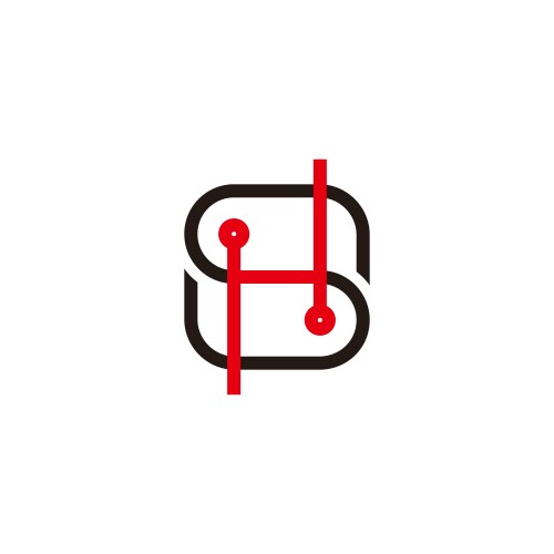 Letter sh motion fast simple linked line logo Vector Image