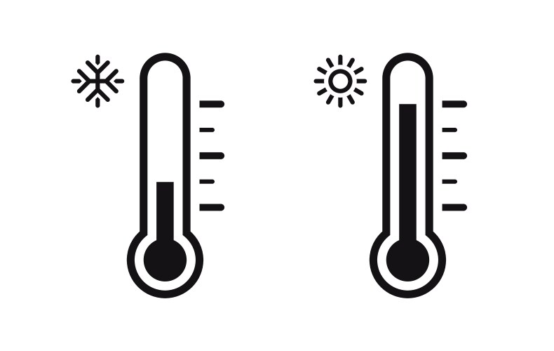 Thermometer cold and hot icon freeze temperature Vector Image