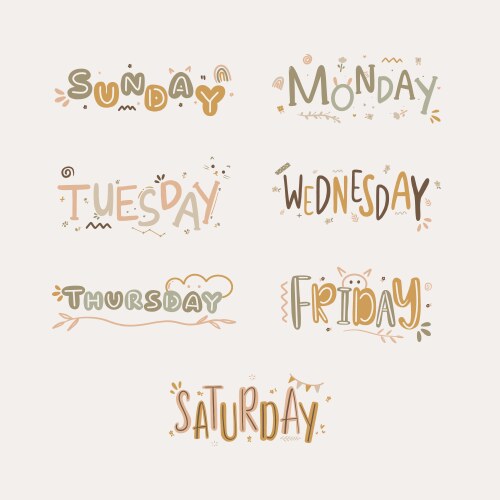 Weekdays Vector Images (over 3,700)