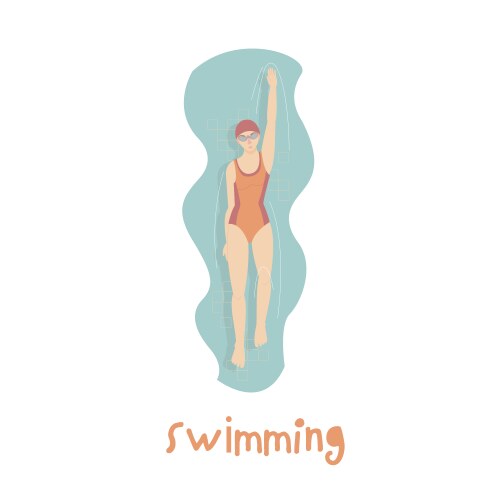 Back crawl backstroke swimmer silhouette sport Vector Image