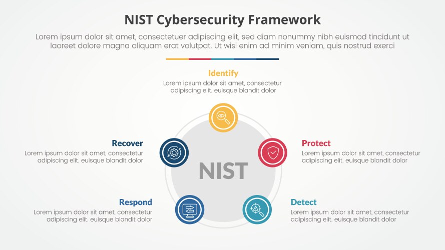 Nist cybersecurity framework infographic concept Vector Image