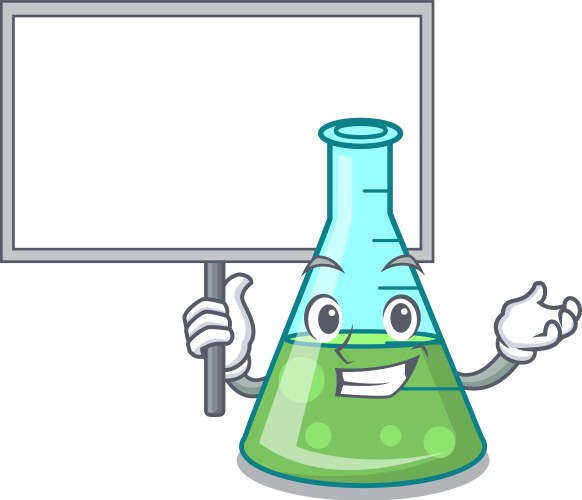 Smiling Science Beaker Cartoon Royalty Free Vector Image