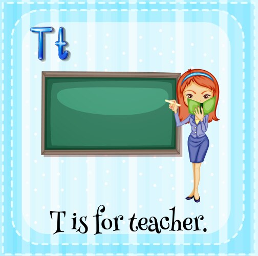 Flashcard of t is for twelve Royalty Free Vector Image