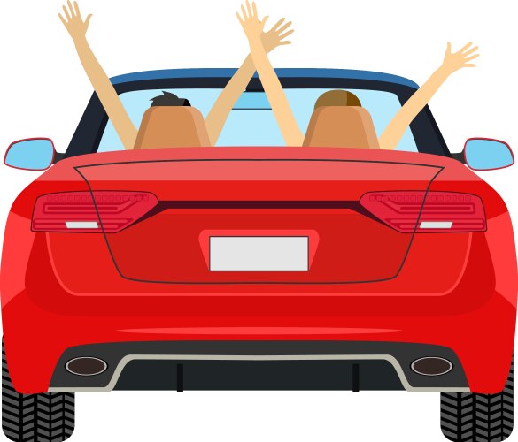 Friends in a car Royalty Free Vector Image - VectorStock
