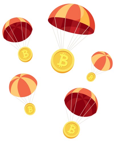 Crypto airdrop on white Royalty Free Vector Image