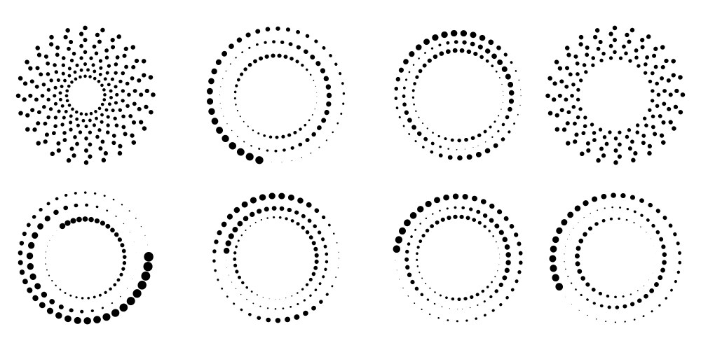 Circle design patterns dot circular geometry Vector Image