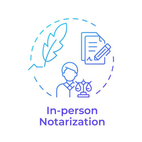 In person notarization soft blue concept icon Vector Image