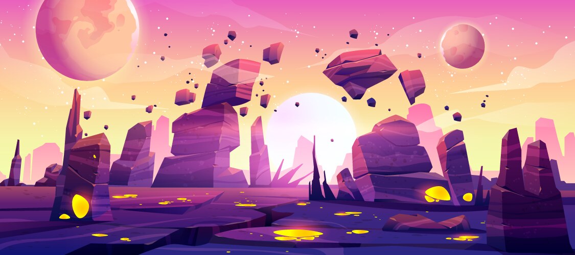 Beautiful alien landscape Royalty Free Vector Image