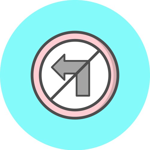 No left turn icon Royalty Free Vector Image - VectorStock