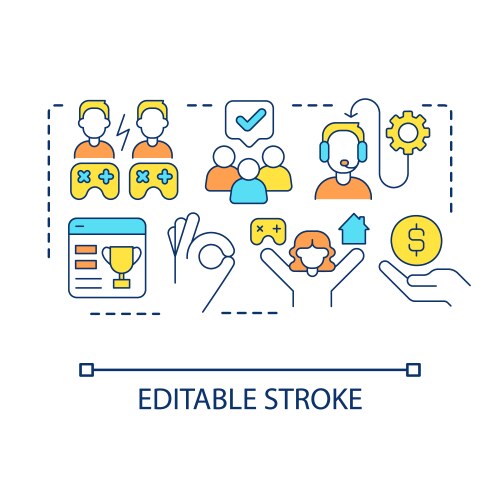 Multiplayer video game color icon Royalty Free Vector Image