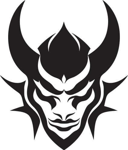 Samurai specter black emblem of ancient oni Vector Image