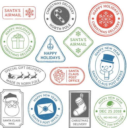Elf Stamp Christmas Vector Images (59)