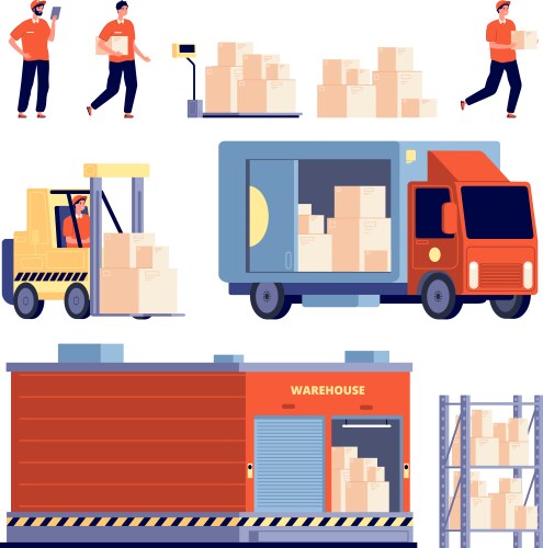 Warehouse cartoon Royalty Free Vector Image - VectorStock
