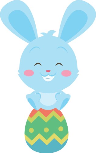 Easter bunny with big egg art Royalty Free Vector Image