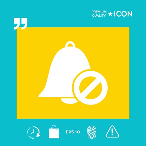 No bell icon prohibition sign stop symbol Vector Image