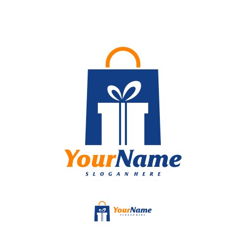 Colorful gift shop logo symbol template design Vector Image