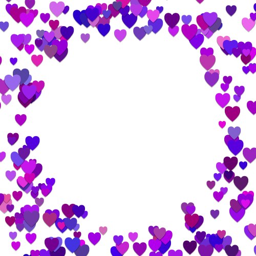 Random heart page border background design - love Vector Image