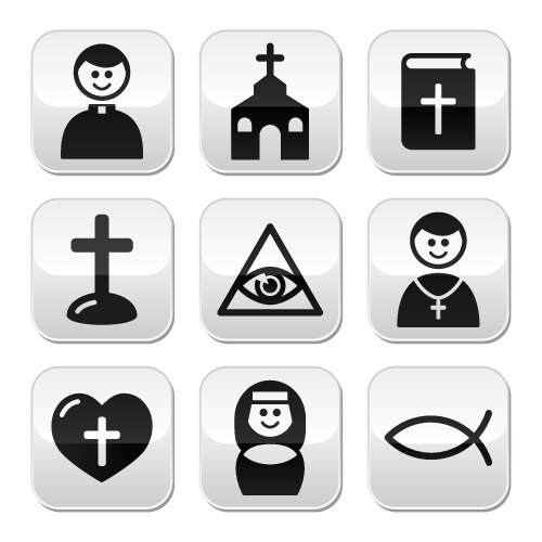 Christianity religion orthodox catholic symbols Vector Image
