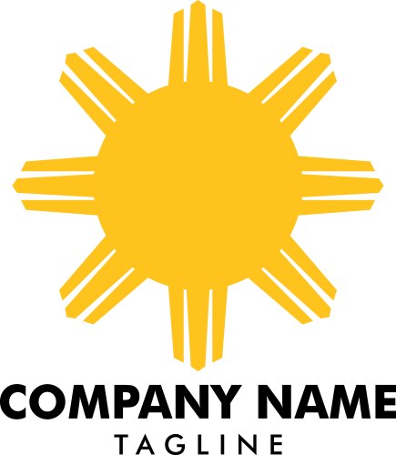Sun shield logo icon design template element Vector Image