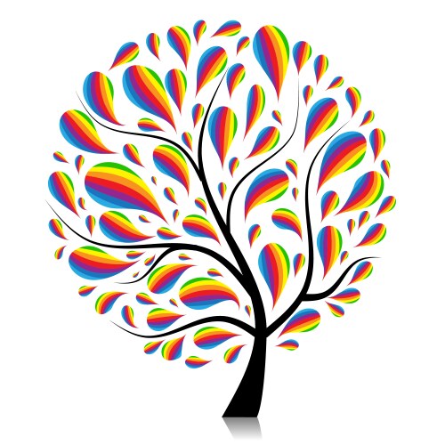 Tree silhouette color background Royalty Free Vector Image