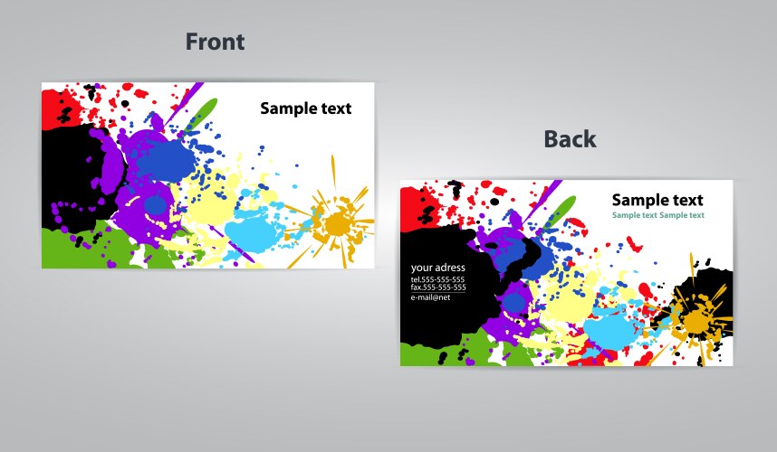 Art business card splash design Royalty Free Vector Image