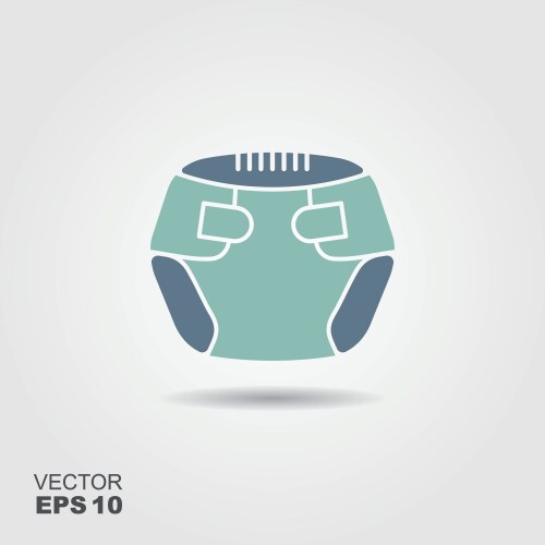Baby diaper flat cartoon Royalty Free Vector Image