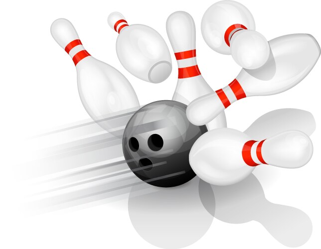 Bowling Ball Impact on Pins Royalty Free Vector Image