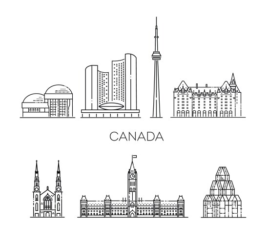 Toronto skyline canada big city buildings Vector Image