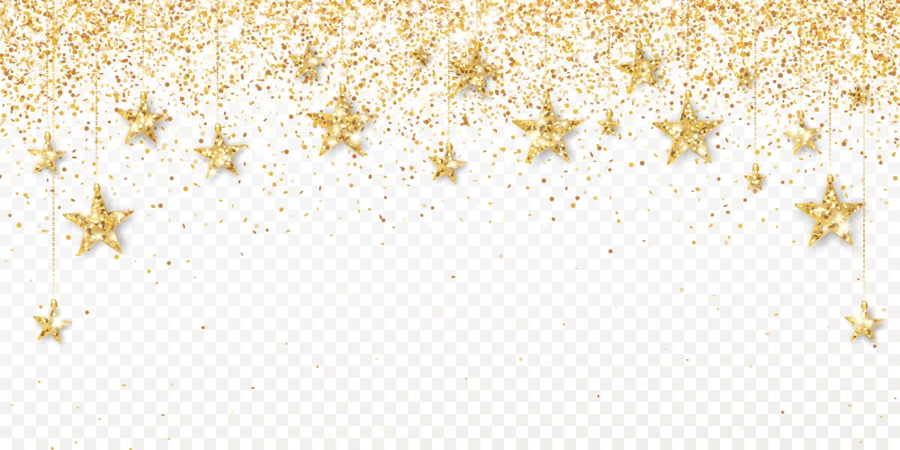 Christmas golden confetti falling shiny glitter Vector Image