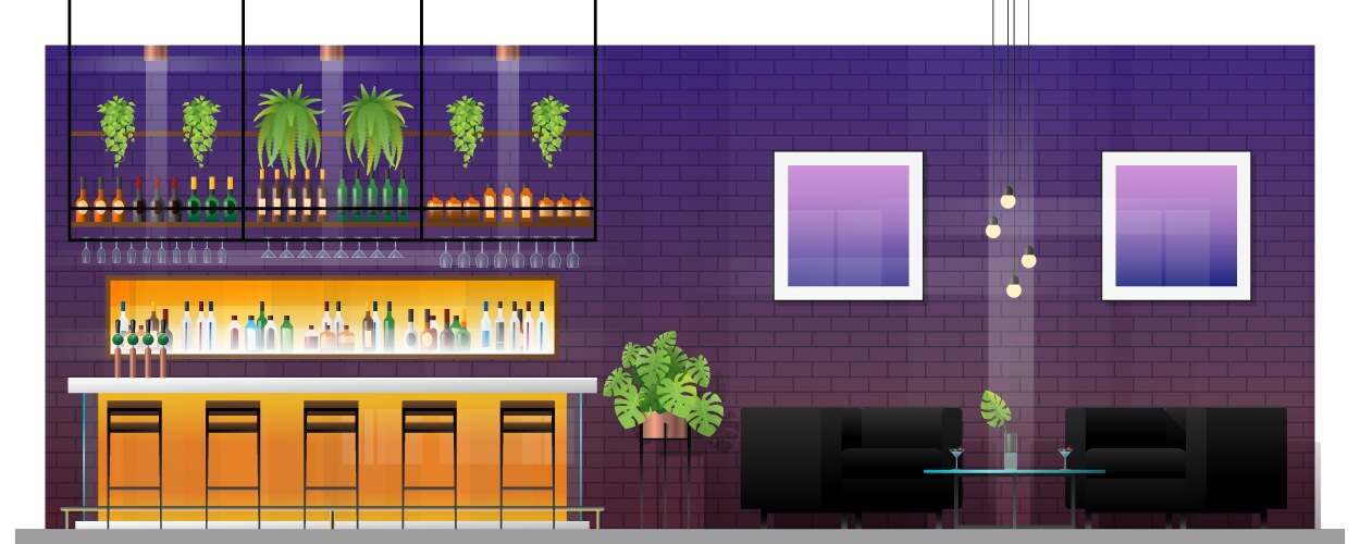 Interior background modern restaurant Royalty Free Vector