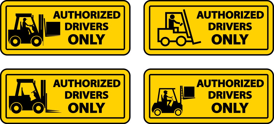 Authorized drivers only label sign on white Vector Image