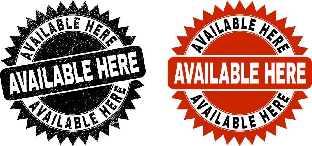 Available here rubber stamp Royalty Free Vector Image