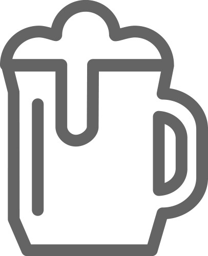 Foamy Beer Mug Outline – Royalty-Free Vector | VectorStock