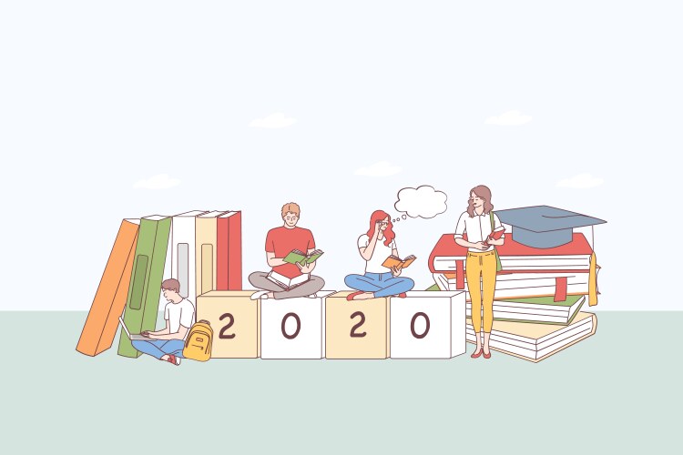 Student college education to graduation cartoon Vector Image