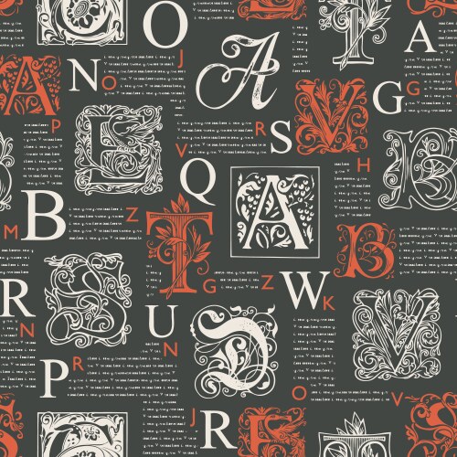 Seamless pattern with capital and initial letters Vector Image