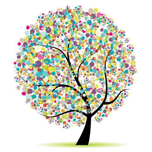 Tree silhouette color background Royalty Free Vector Image
