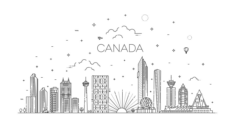Toronto skyline canada big city buildings Vector Image