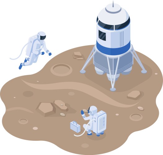 Cartoon space landscape cosmic planet surface Vector Image