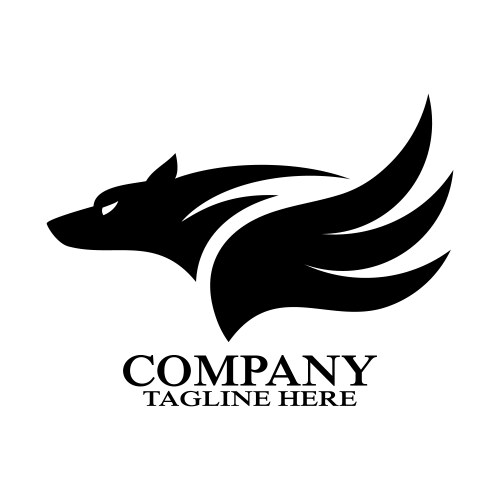 Jumping wolf logo template isolated on white Vector Image